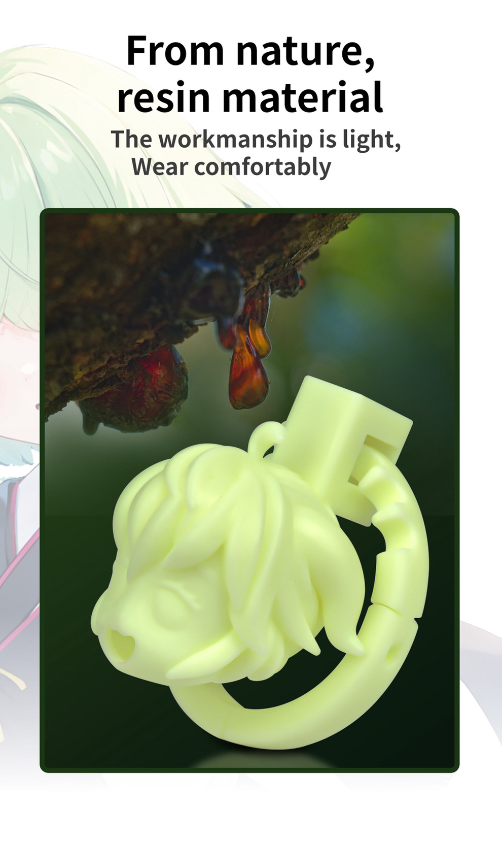 Built-in Adjustable 3D Printed Anime Chastity Cage from 40mm-60mm/1.57 ...