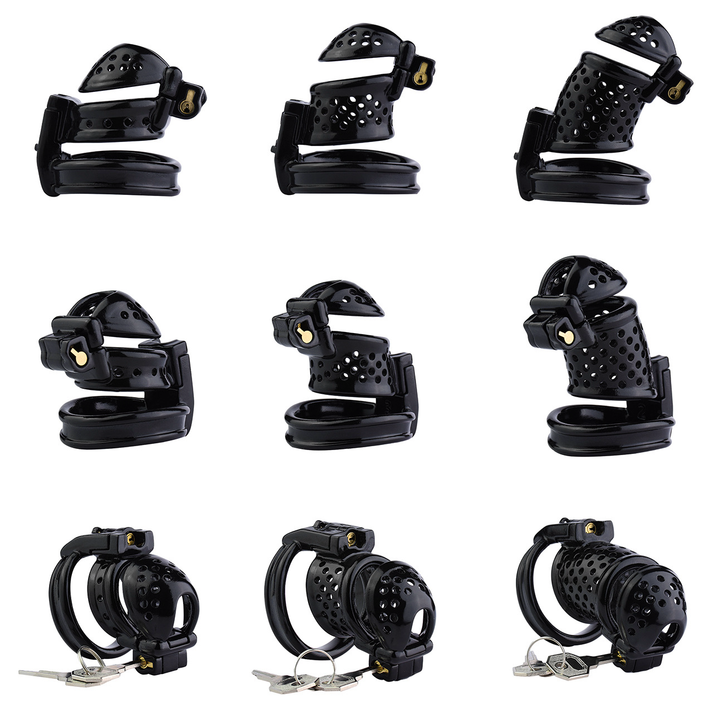 Dual-Lock 3D Printed Chastity Cage with Removable Cap Resin Cock Cage ...