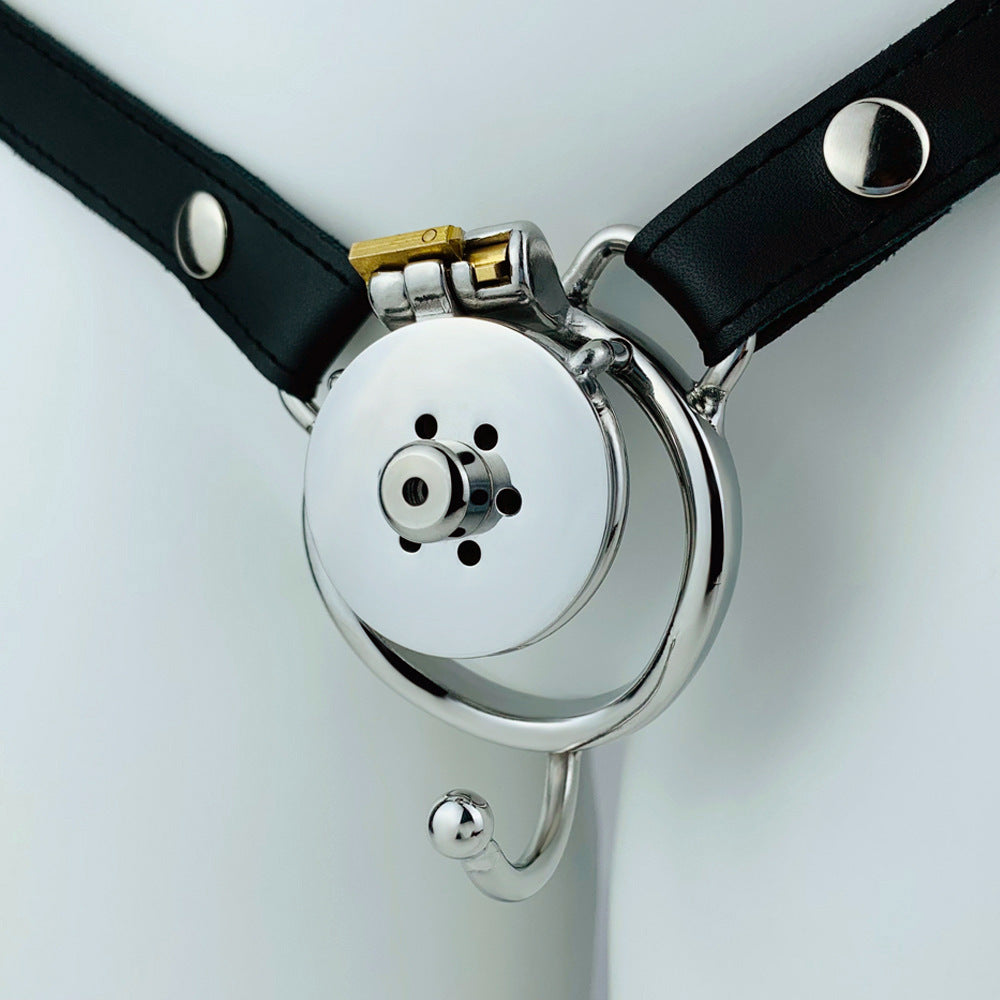 Small Short Inverted Chastity Cage with Strap and Silicone/Metal ...