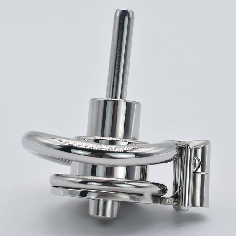 Metal Flat Inverted Chastity Cage with Urethral Catheter - Type B ...
