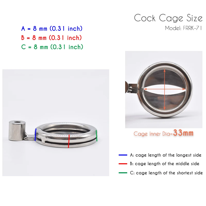 Flat Chastity Cage with Urine Hole/Metal Catheter and Strap Chastity ...