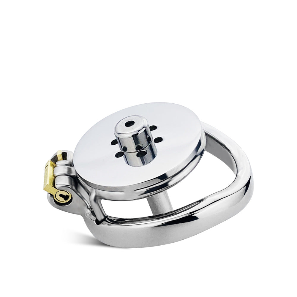 Flat Chastity Cage with Detachable Metal Catheter and Anti-Drop Ring ...