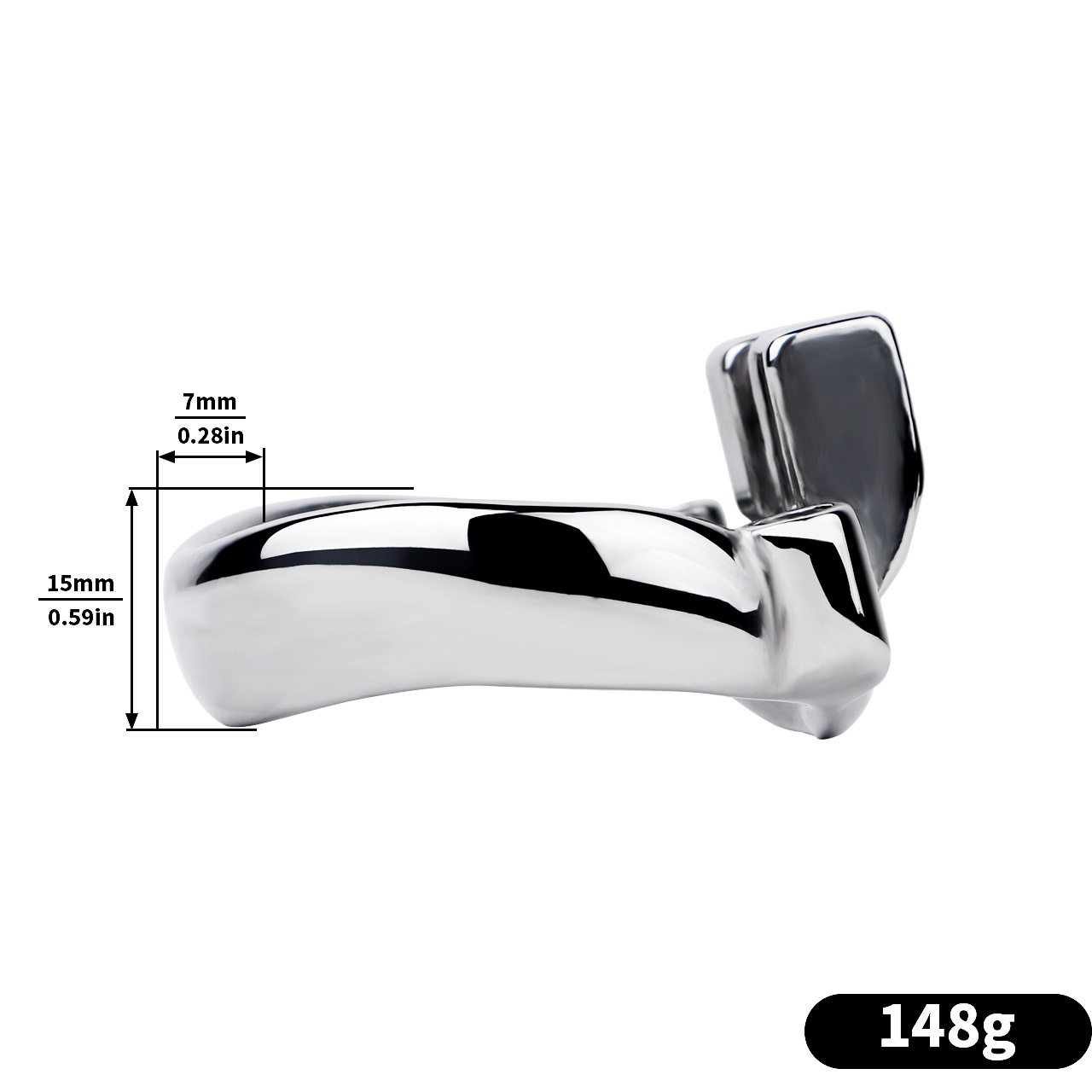 Men’s Stainless Steel PA Locking Chastity Cage Prince Albert Penis Lock ...